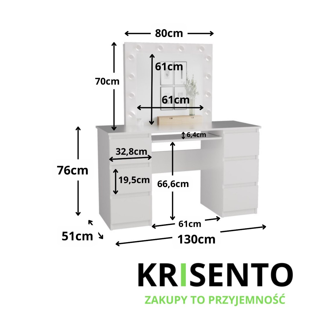 Biurko toaletka 2w1 TOA-1603-BIEL-MAT | Krisento